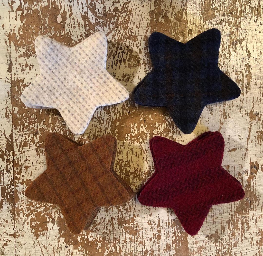 Twenty 3" Wool Stars Four Colors - Etsy