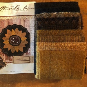 Wool Applique Kit woolen Sunflower Mat Pattern by Buttermilk Basin - Etsy