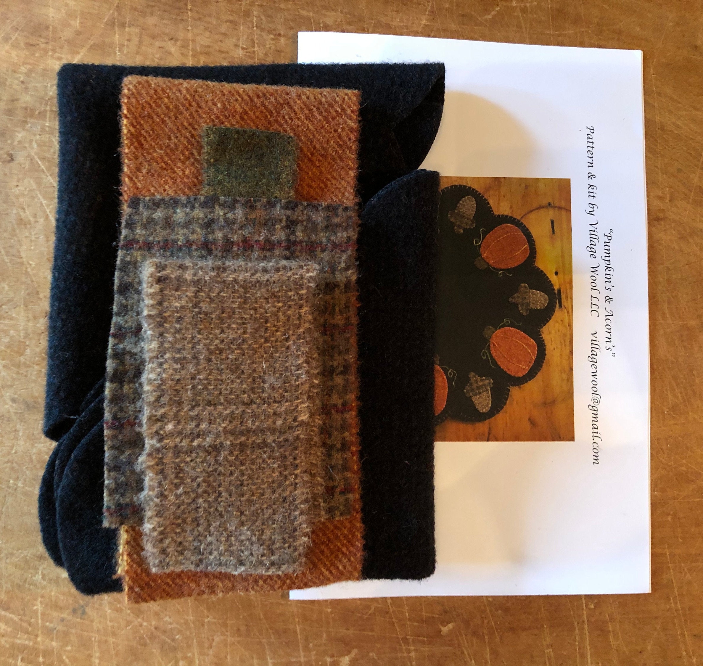Wool Applique Kit "pumpkin's & Acorn's" - Etsy