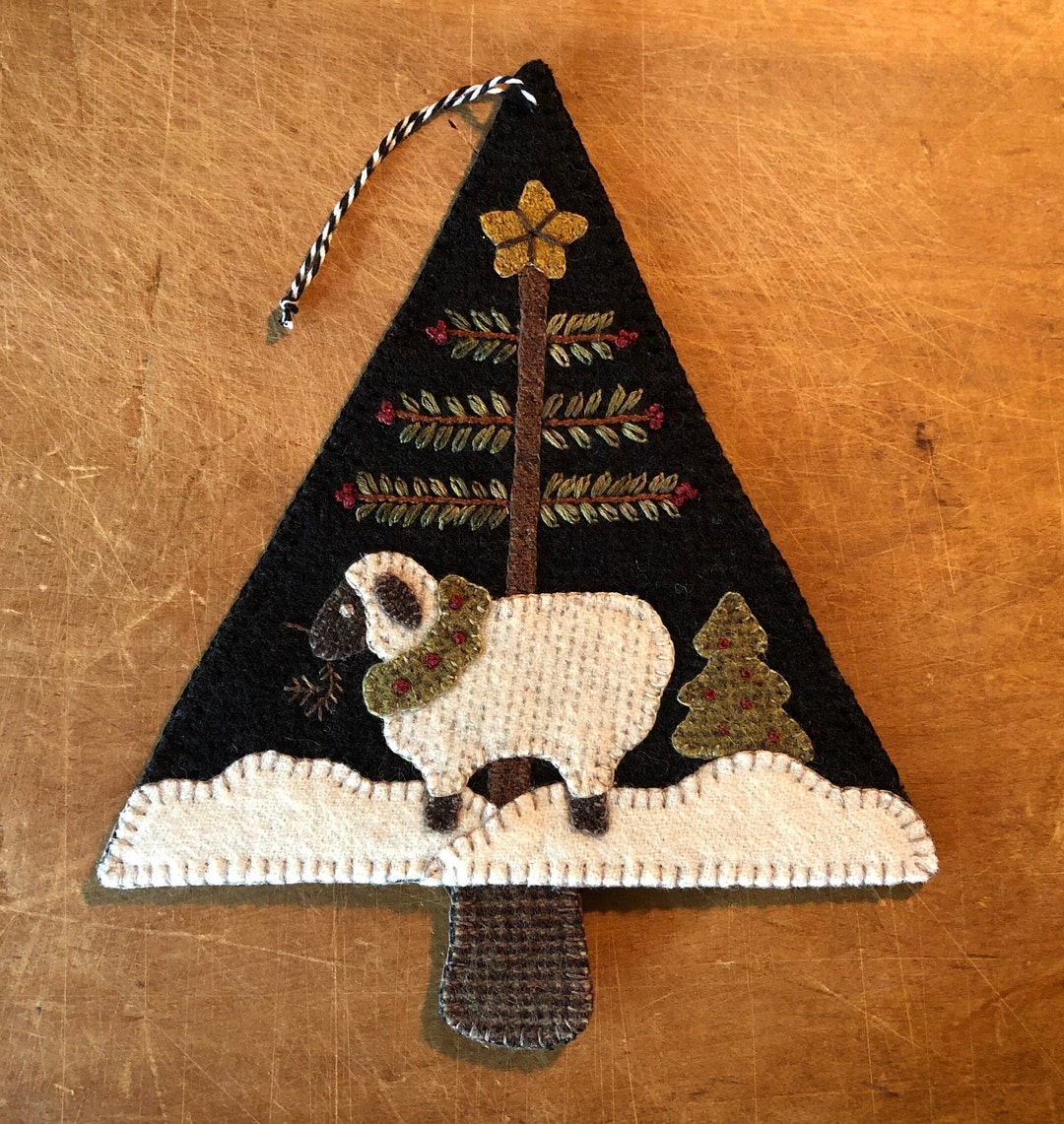 Wool Applique Kit "feather Tree & Sheep" - Etsy
