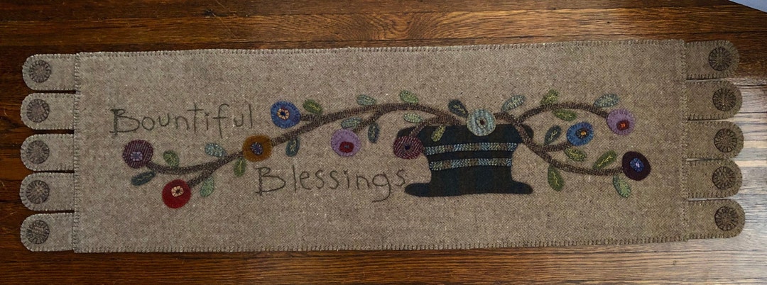 Wool Applique Kit :bountiful Blessings Pattern by Threads That Bind - Etsy
