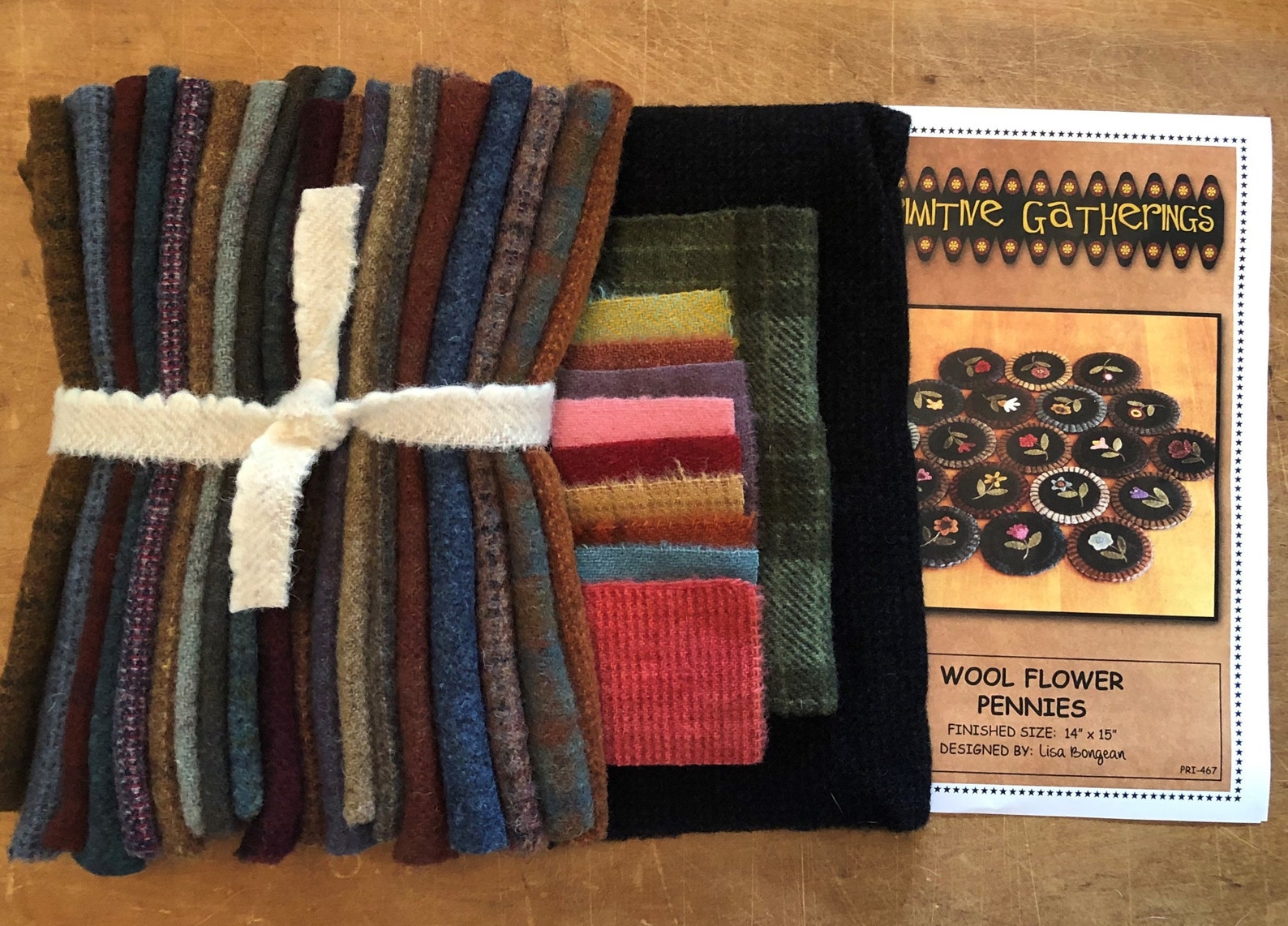 Wool Applique Kit: wool Flower Pennies Pattern by - Etsy