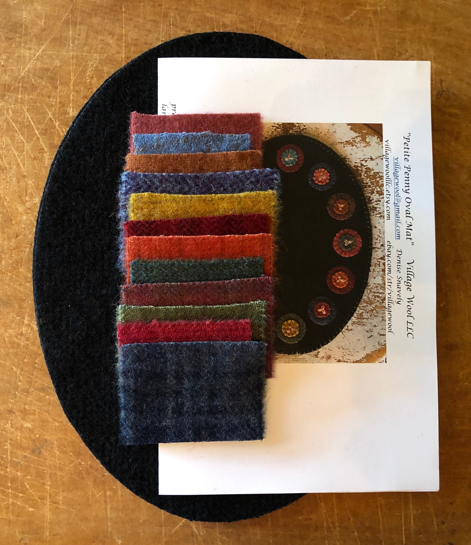 Wool Applique Kit petite Oval Penny Mat - Etsy
