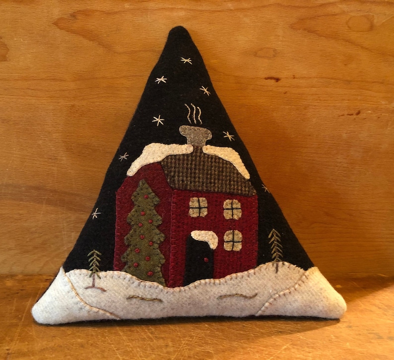 Wool Applique Kit holiday House Tree - Etsy