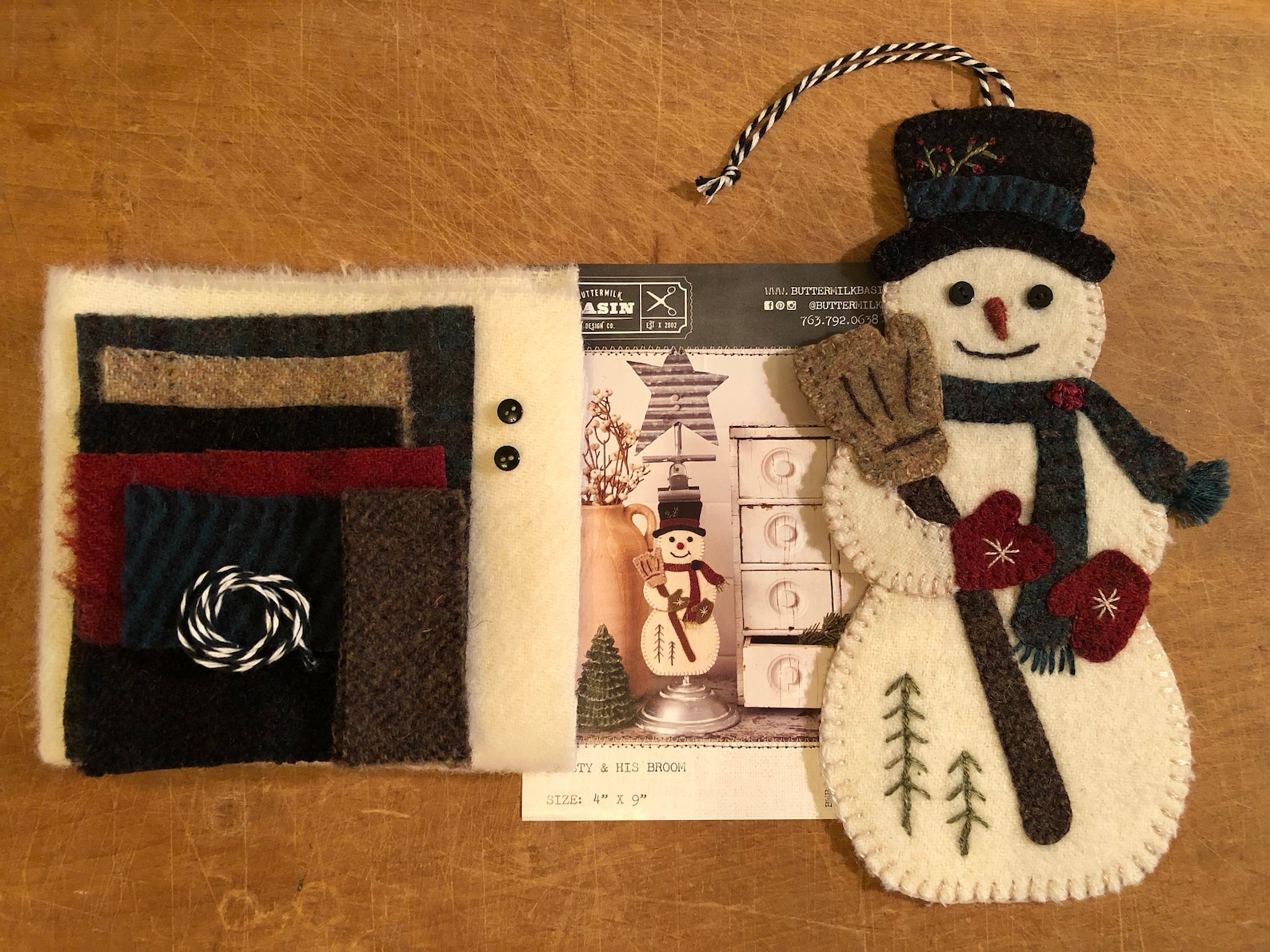 Wool Applique Kit"frosty & His Broom" - Etsy