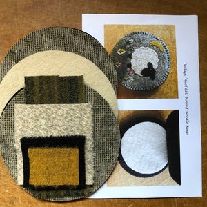 Wool Applique Kit: "in the Meadow" Needle Keep by Village Wool LLC - Etsy
