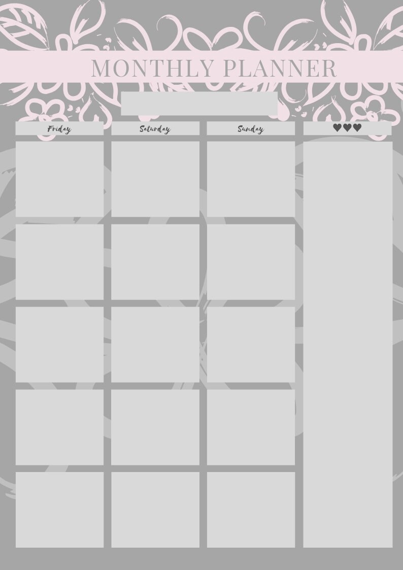 Monthly Planner Printable Pages - Etsy
