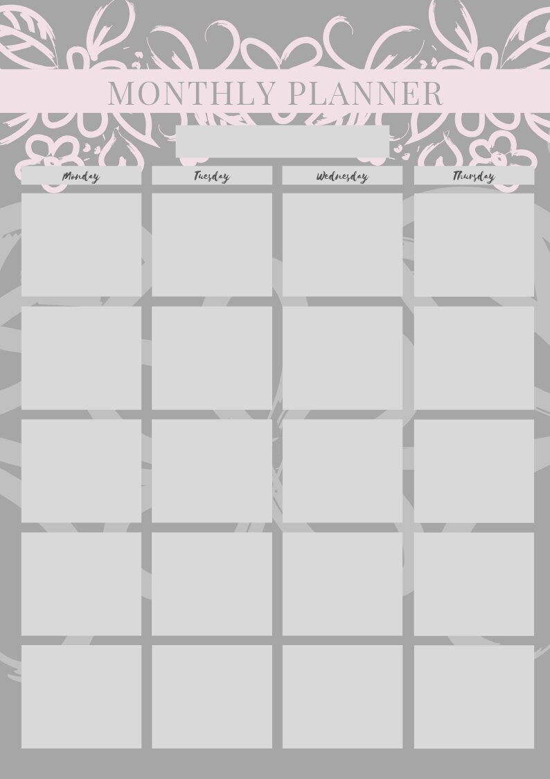 Monthly Planner Printable Pages - Etsy