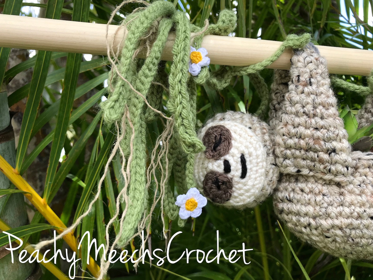 PATTERN. Crochet Sloth Pattern. Sloth Plant Hanger With Vines - Etsy