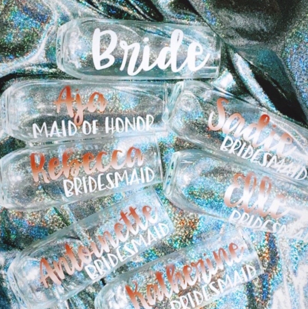 Personalized Champagne Flute Decal Only, Name Decal for Champagne Flute ...