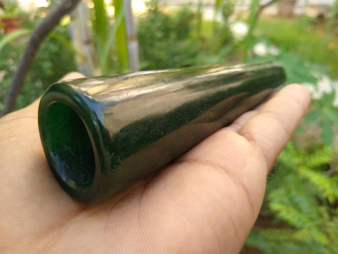 Handmade Green Jade Chillum Jade Pipe (5 Inch) - Etsy
