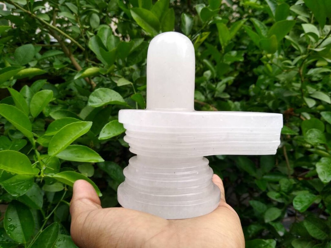 Handmade White Quartz Shivling Sphaik Lingam (5 Inch ) - Etsy