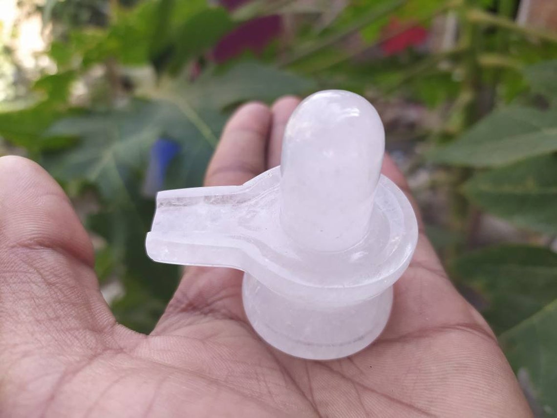 Handmade White Quartz Shivling - Etsy