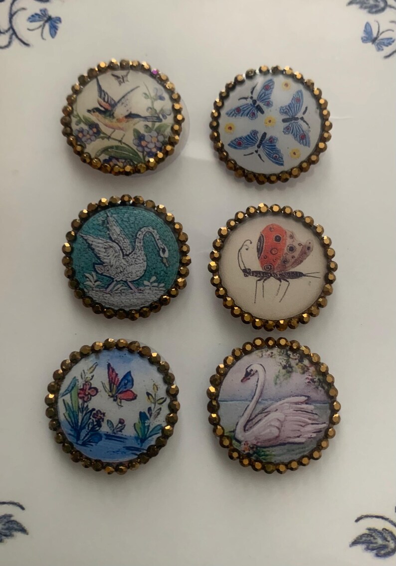 Set of 6 Vintage Style Buttons/2cm Buttons/antique Style Buttons/sewing ...