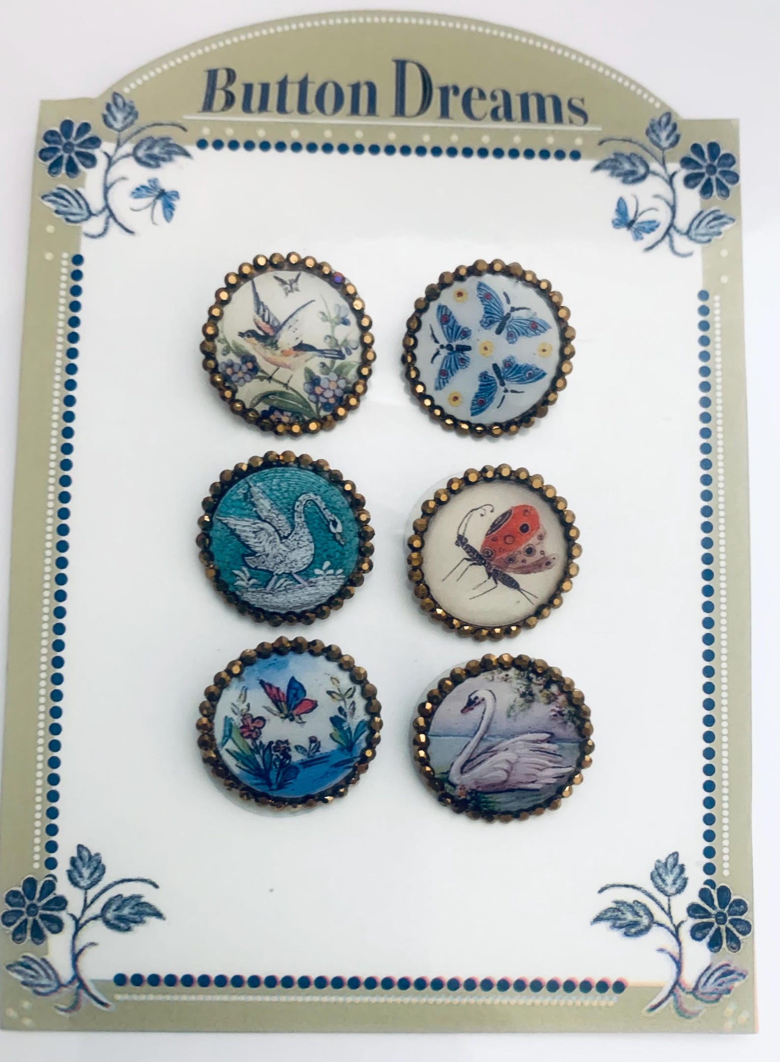 Set of 6 Vintage Style Buttons/2cm Buttons/antique Style Buttons/sewing ...