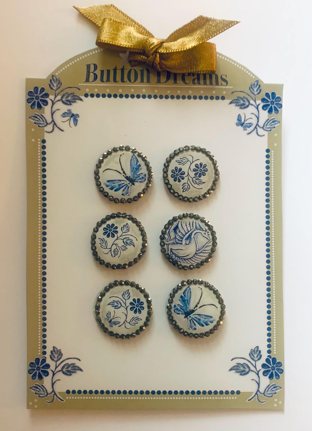 Set of 6 Vintage Style Buttons/2cm Buttons/antique Style Buttons/sewing ...