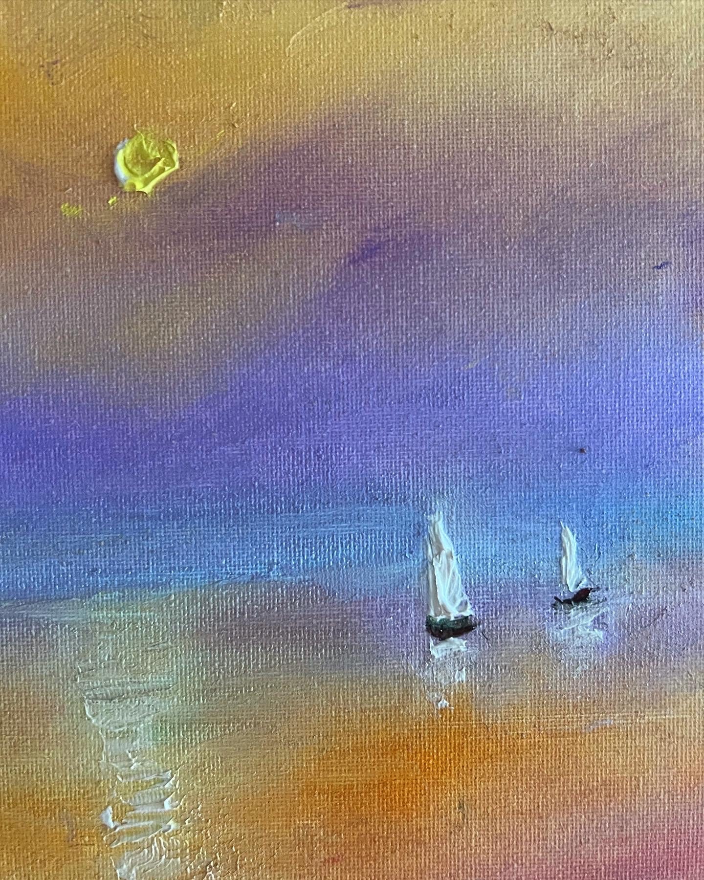 Abstract Sunset Ocean Oil Painting on Canvas Original Custom - Etsy