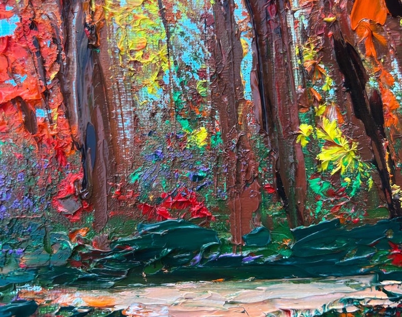 Texture Landscape Painting Original Oil Painting on Canvas Autumn ...