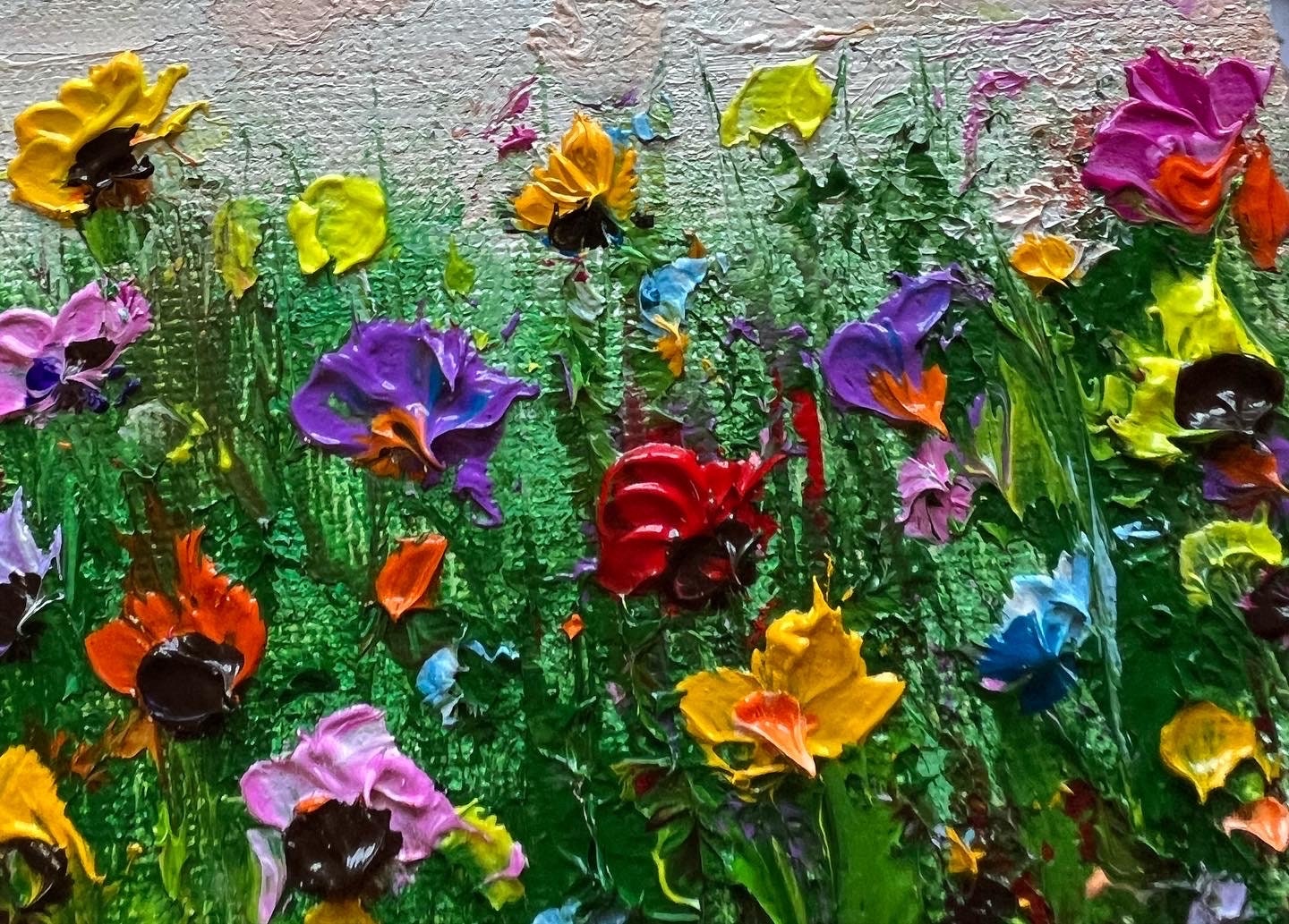 Custom Bright Tulip Oil Painting Impasto Painting , Tulip Original ...