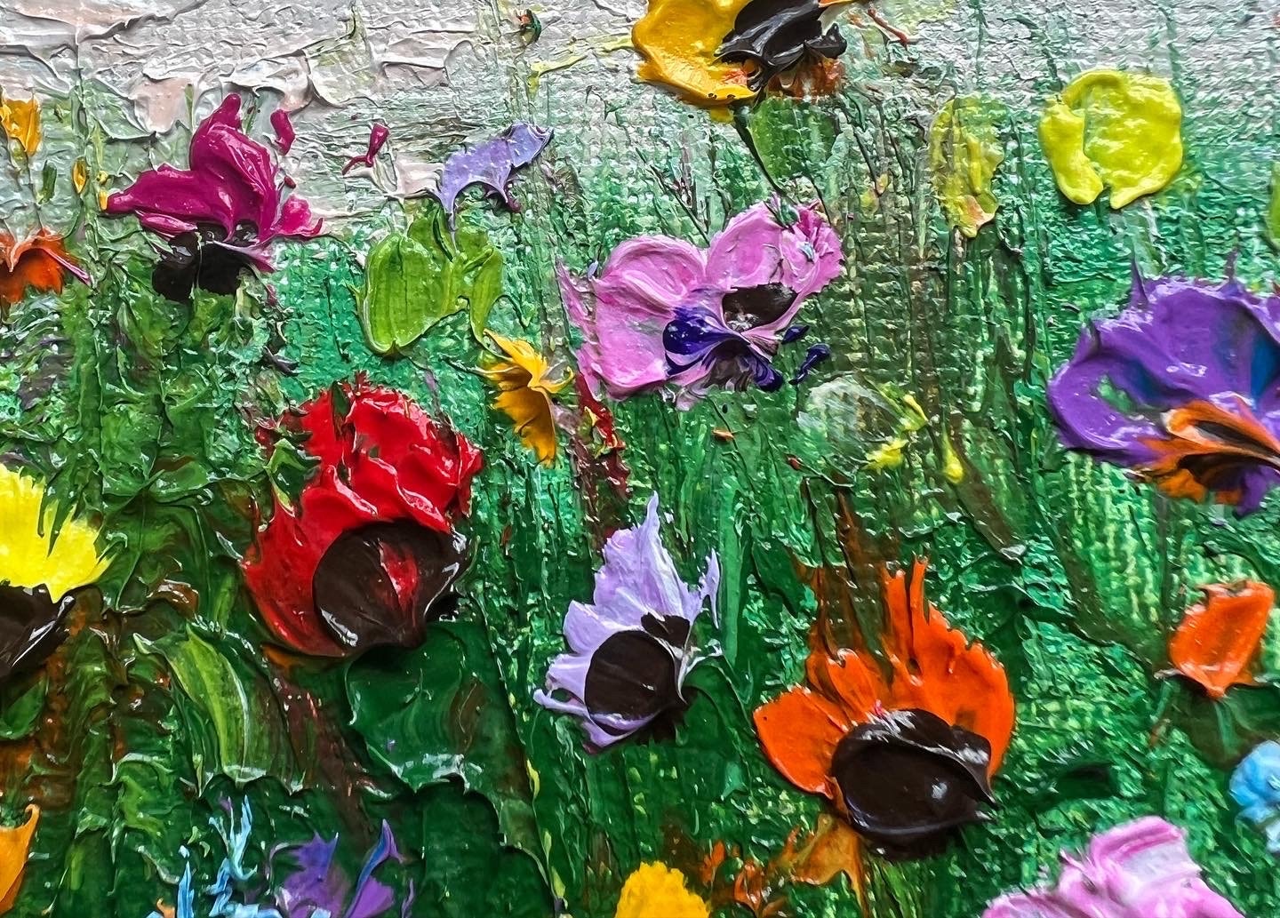 Custom Bright Tulip Oil Painting Impasto Painting , Tulip Original ...