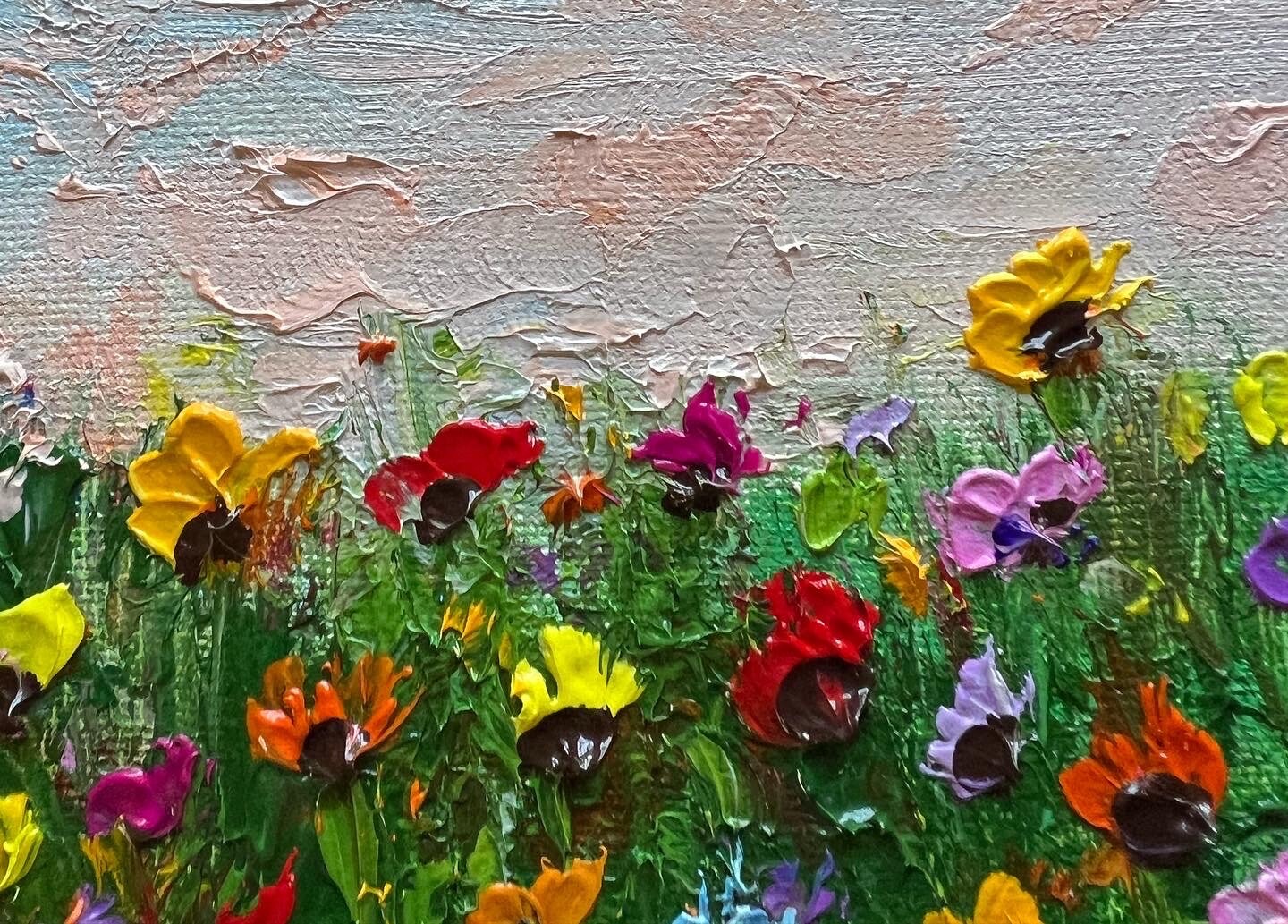 Custom Bright Tulip Oil Painting Impasto Painting , Tulip Original ...