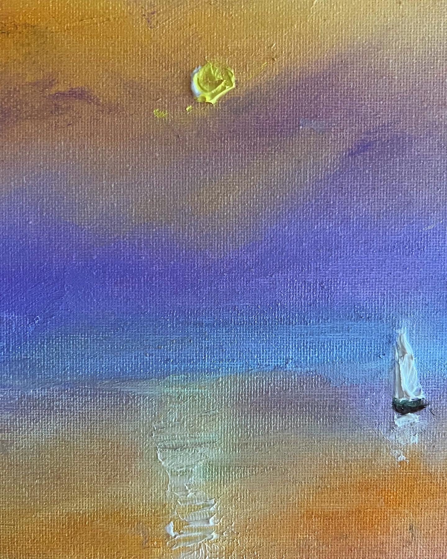 Abstract Sunset Ocean Oil Painting on Canvas Original Custom - Etsy