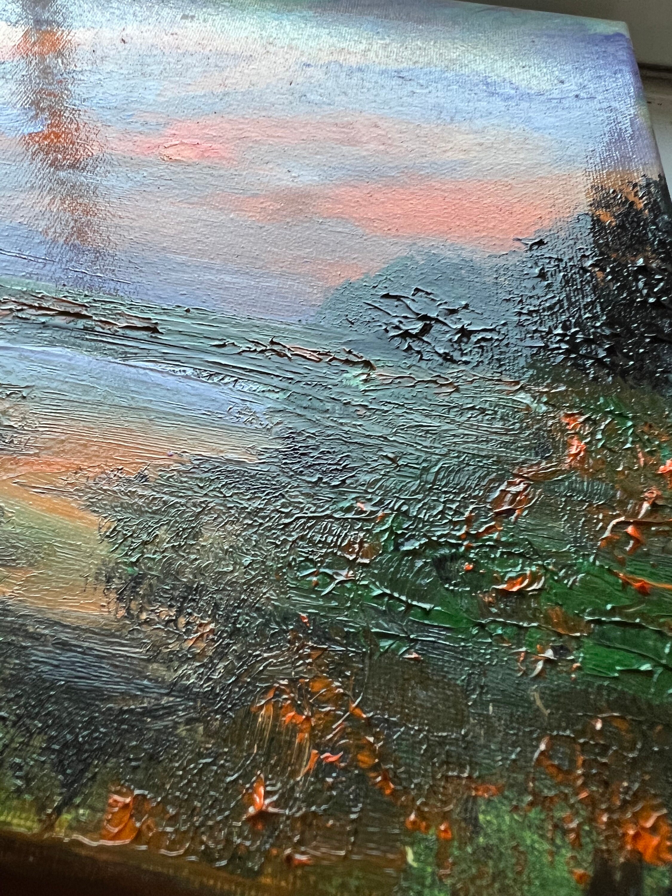 Original Marsh Oil Painting, Impressionist Artwork, Original Sunset ...