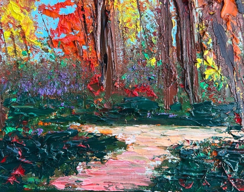Texture Landscape Painting Original Oil Painting on Canvas Autumn ...