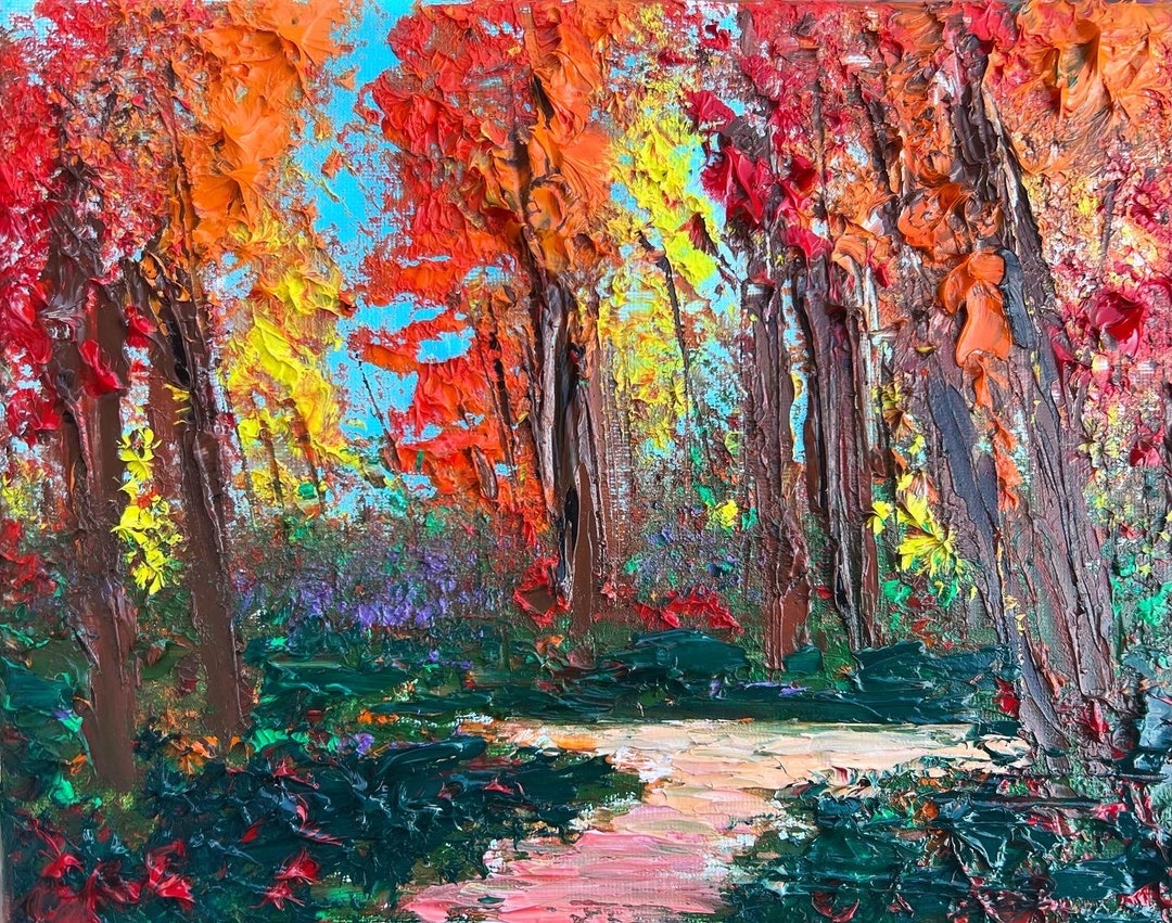 Texture Landscape Painting Original Oil Painting on Canvas Autumn ...