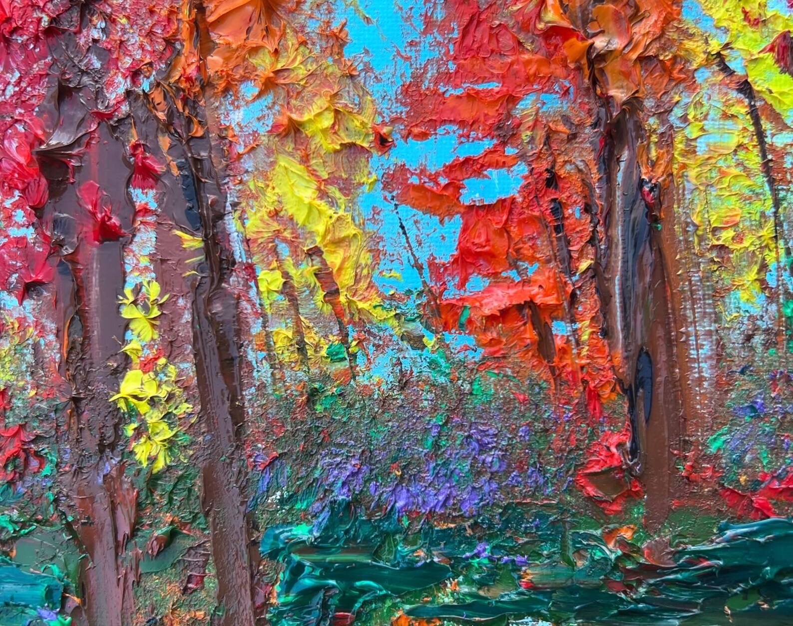 Texture Landscape Painting Original Oil Painting on Canvas Autumn ...