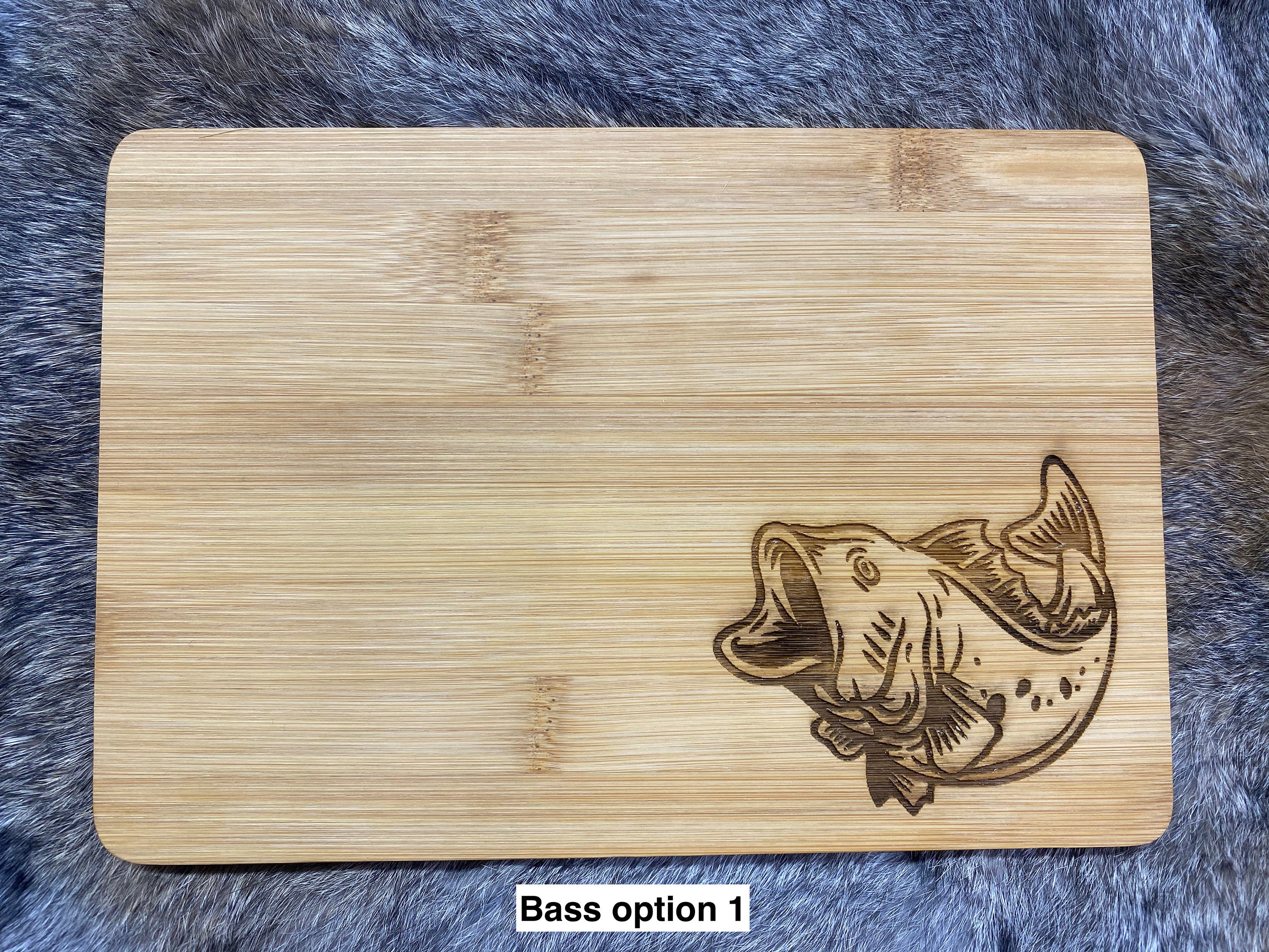Bass Fish Bamboo Cutting Board Laser Engraved - Etsy