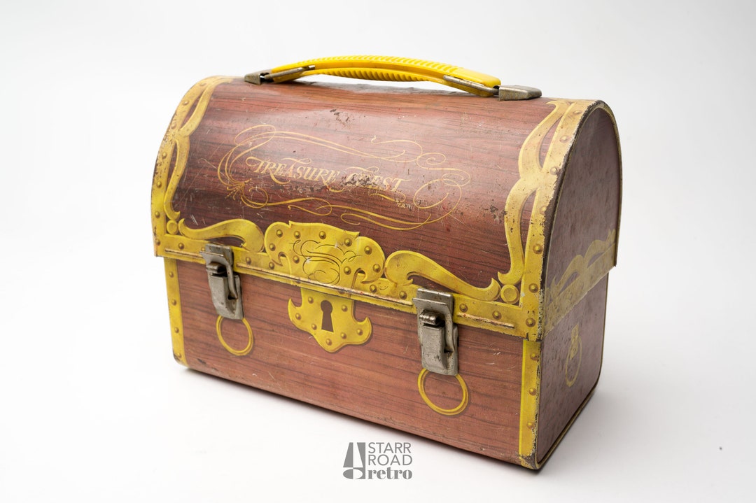 Vintage Treasure Chest Lunch Box Metal Aladdin Industries - Etsy