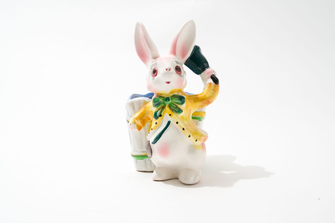 Vintage Rabbit Planter, Bunny, Ringing Bell, NAPCO - Etsy
