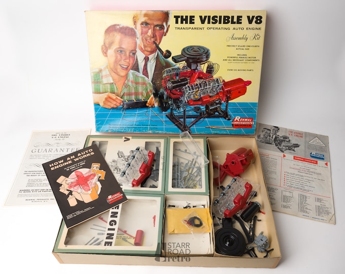 The Visible V8 Assembly Kit, Renwal, Model V8 Engine, Partial Kit, 1960 ...