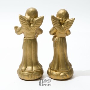 Pair of Angel Figurines, Gold, Chalkware, Dickson, Vintage Christmas - Etsy