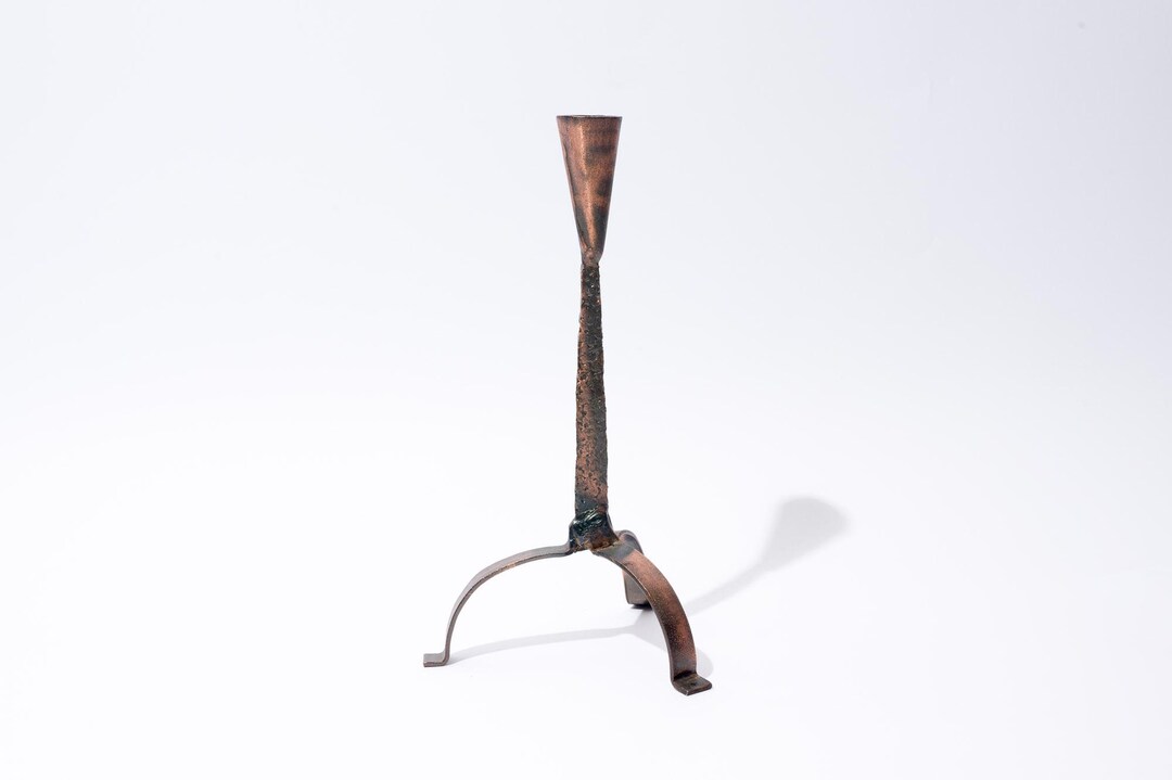 Brutalist Candlestick Holder, Van Keppel-green, Copper Color, All Metal ...