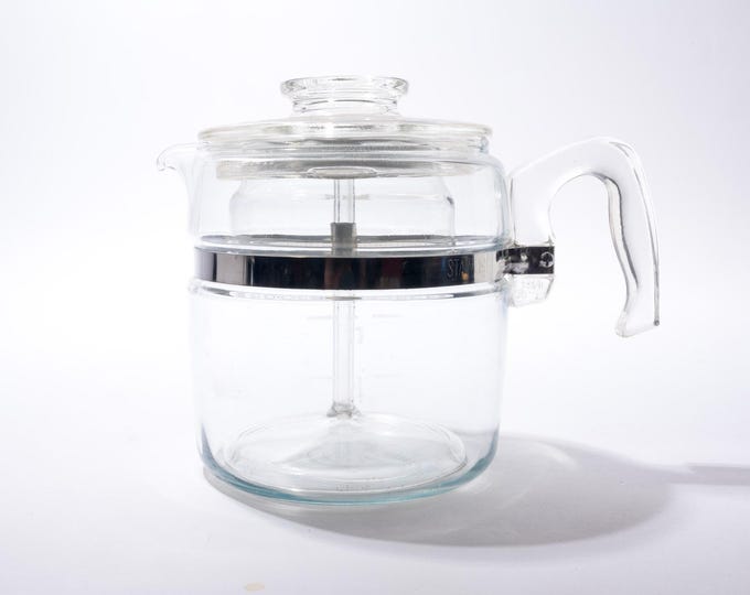 Vintage Pyrex, 6 Cup Percolator, Flameware, Coffee Maker, 7756, 1950s ...