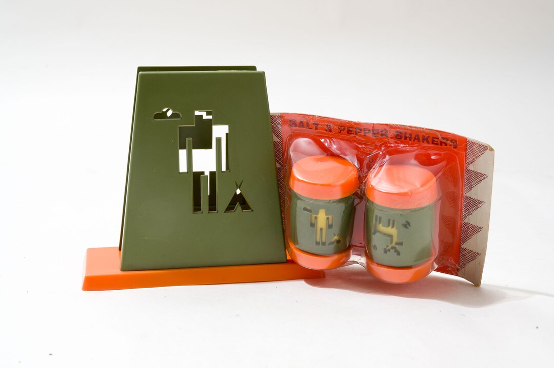 Midcentury Saint Libre Napkin Holder and Salt and Pepper Shaker Set ...