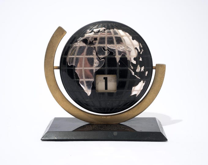 Perpetual Desk Date Calendar, Globe Style, Mid Century, Vintage, 1950s ...