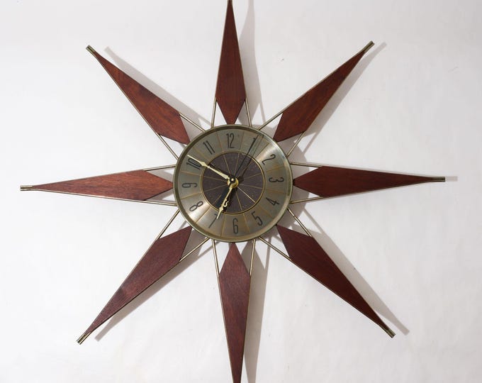 Starburst Wall Clock, Elgin, Atomic, Mid Century Modern, 1960s - Etsy