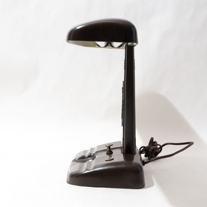 Midcentury Desk Lamp, Art Deco, MOE, Brown Airplane Wing, Florescent ...