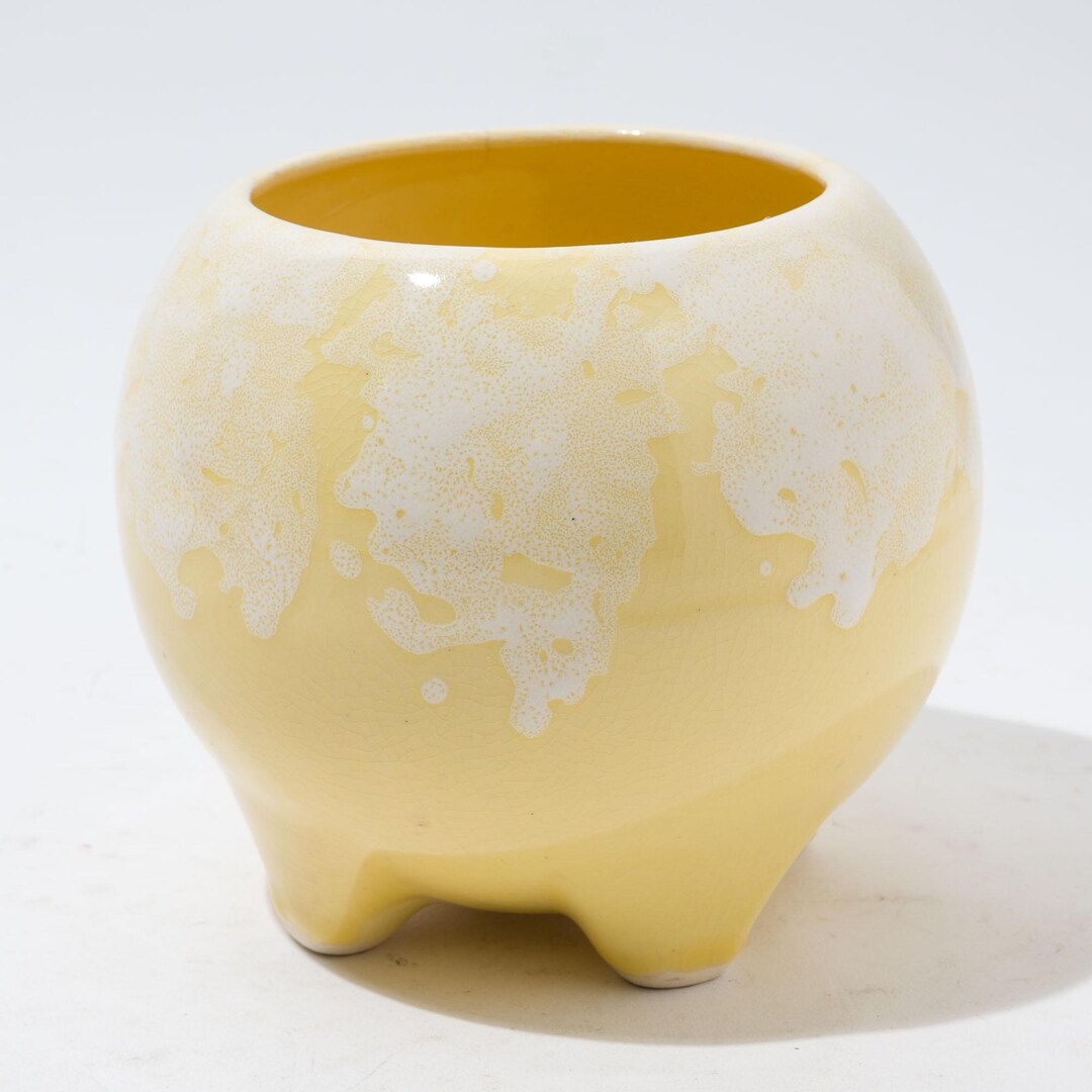 Vintage Ceramic Planter, Yellow, Ball Shaped, USA - Etsy