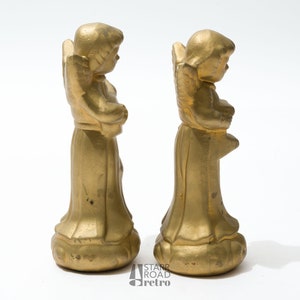 Pair of Angel Figurines, Gold, Chalkware, Dickson, Vintage Christmas - Etsy