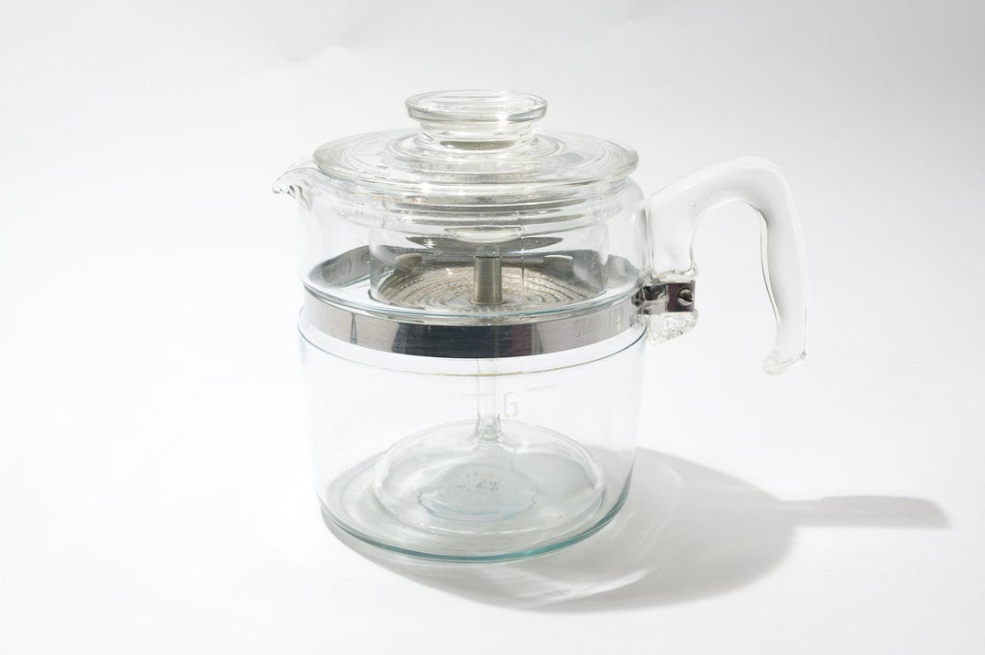 Vintage Pyrex, 6 Cup Percolator, Flameware, Coffee Maker, 7756, 1950s ...
