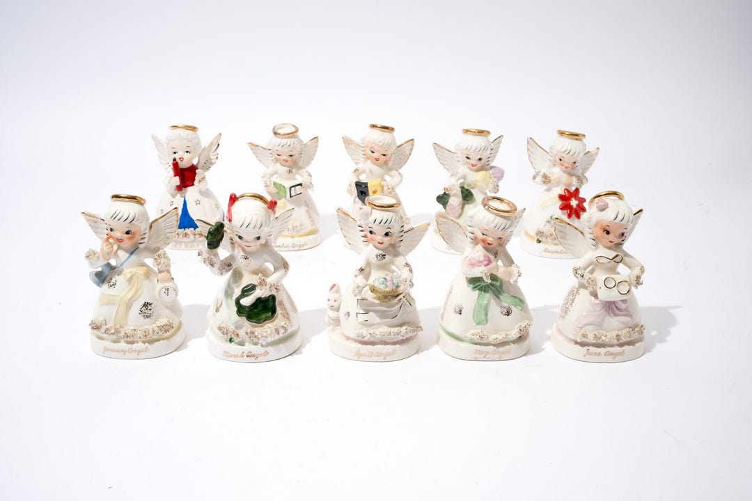 Vintage Birthday Angel Figurines, Angel of the Month, NAPCO, SOLD ...