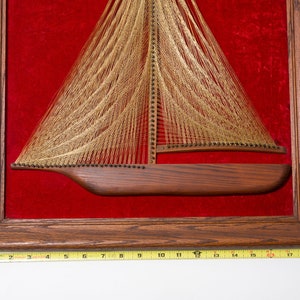 Vintage String Art Sailboat, Framed Wall Art, Handcrafted, Gold and Red, Walnut, 1970s - Etsy