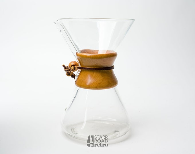 Mid Century Pour Over Coffee Maker by Chemex With Pyrex Glass, Wood ...