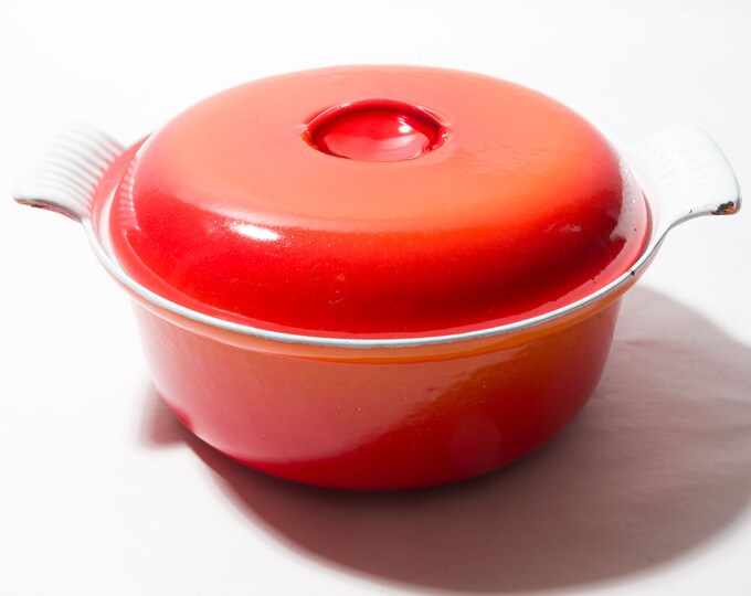 Vintage Enameled Cast Iron, Made in Belgium, Descoware, 22, Flame Color ...