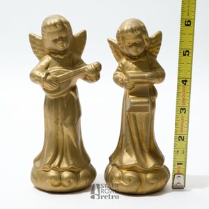 Pair of Angel Figurines, Gold, Chalkware, Dickson, Vintage Christmas - Etsy