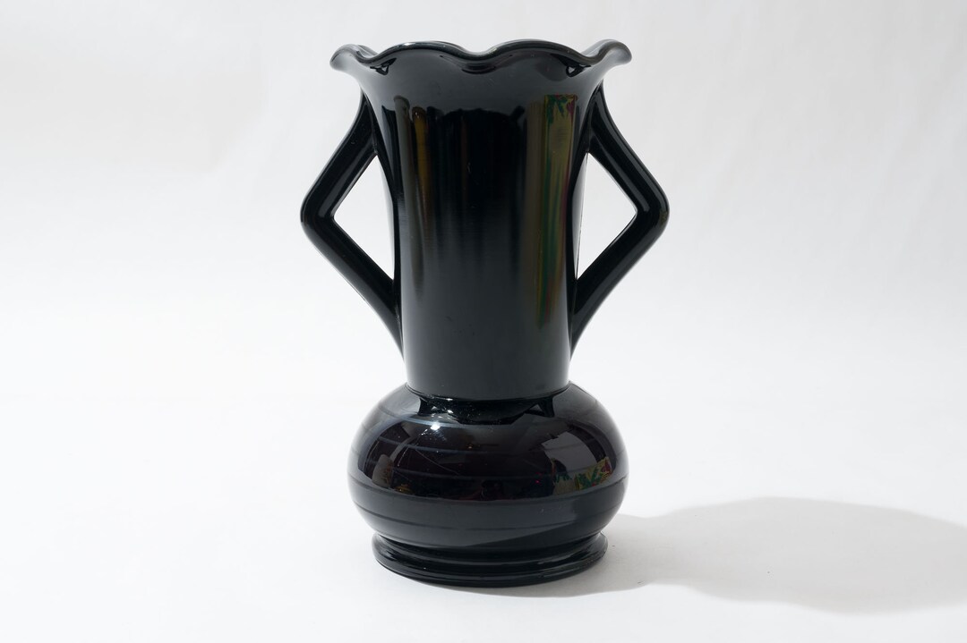 Vintage Amethyst Glass Vase, Art Deco, Trophy Shape - Etsy